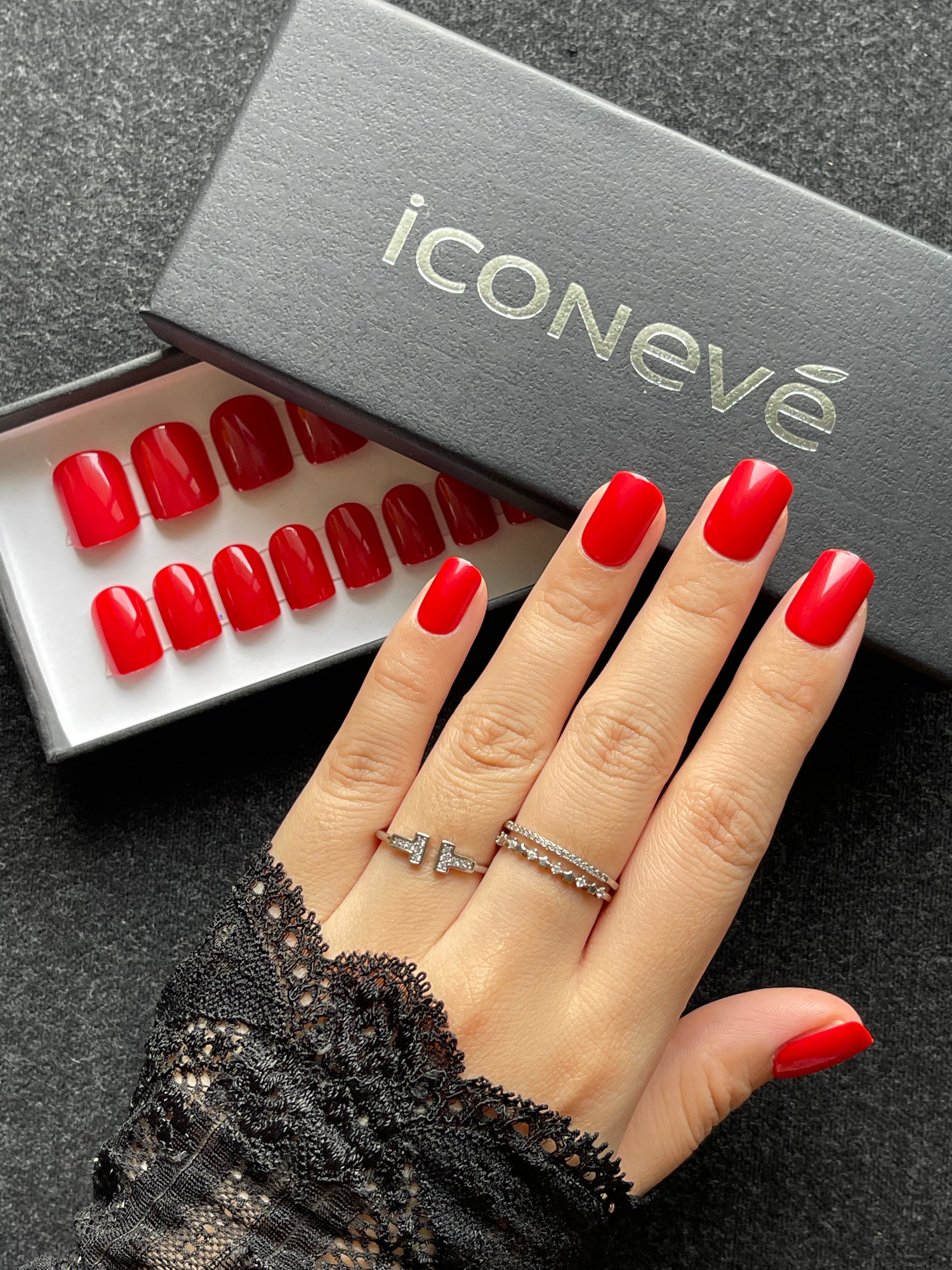 Scarlet Red - Glossy Square – ICONEVE